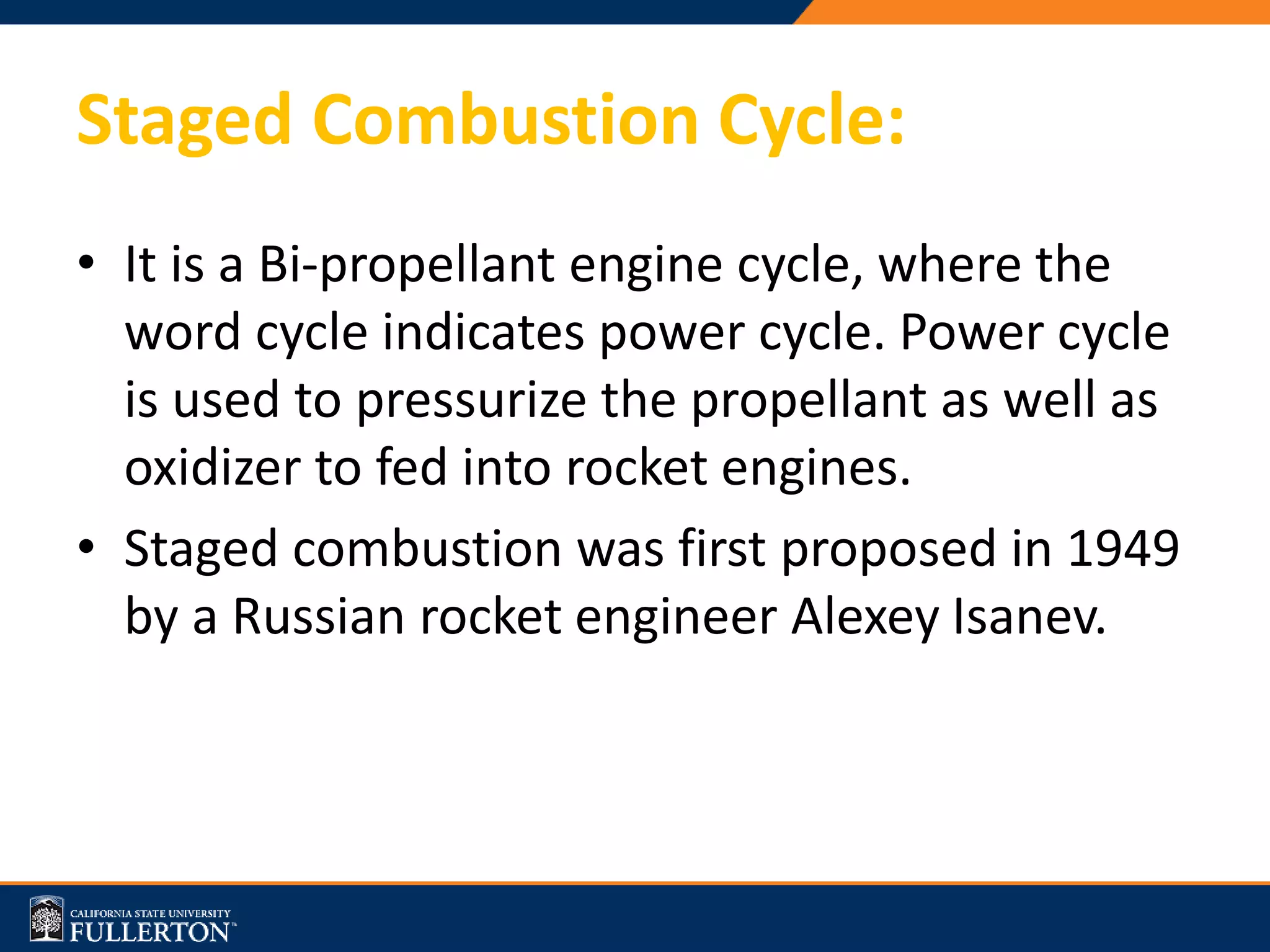 Staged combustion cycle (893282533) | PPTX
