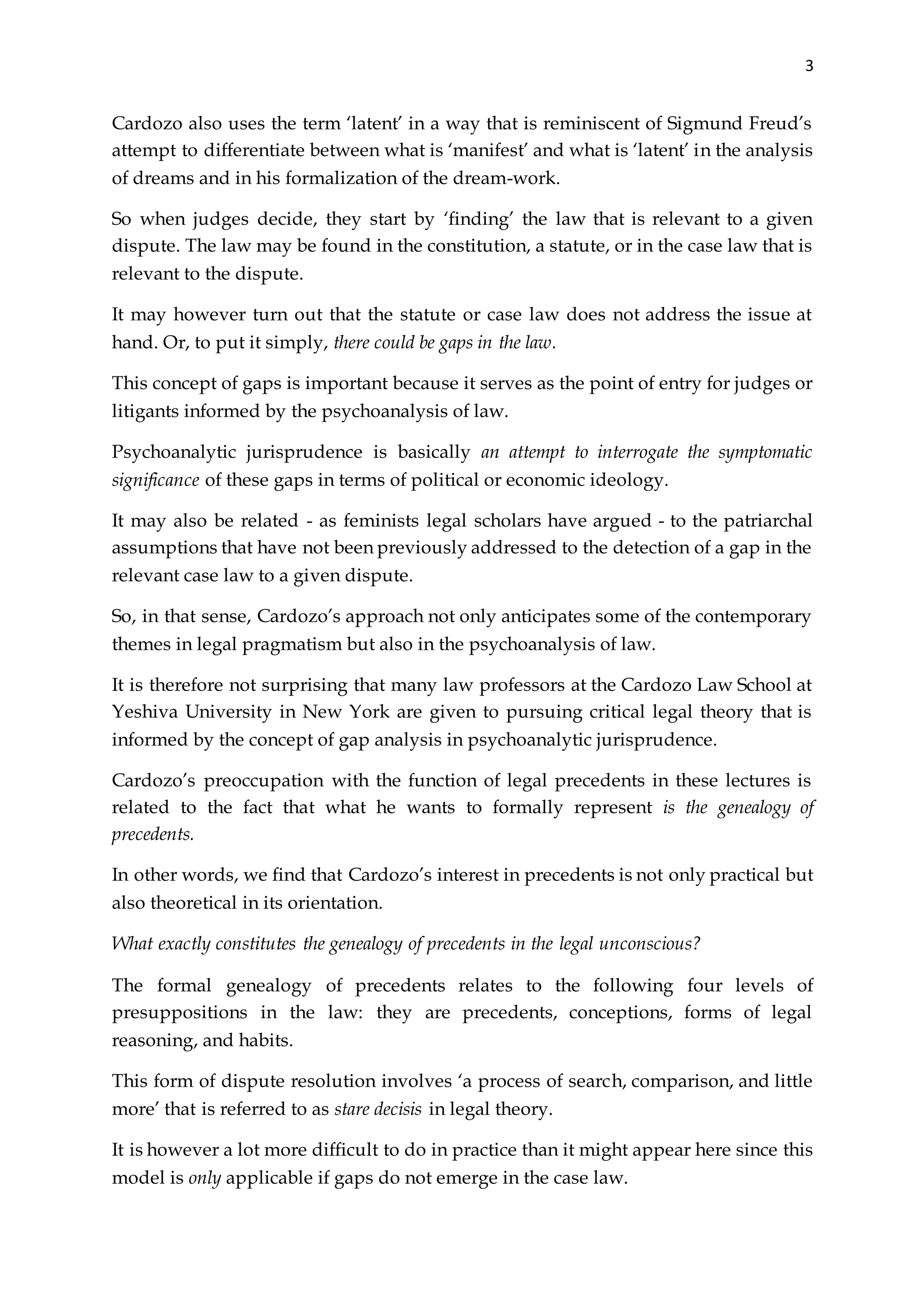 Benjamin Cardozo on the Judicial Process | DOCX