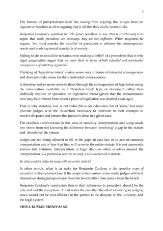 Benjamin Cardozo on the Judicial Process | DOCX