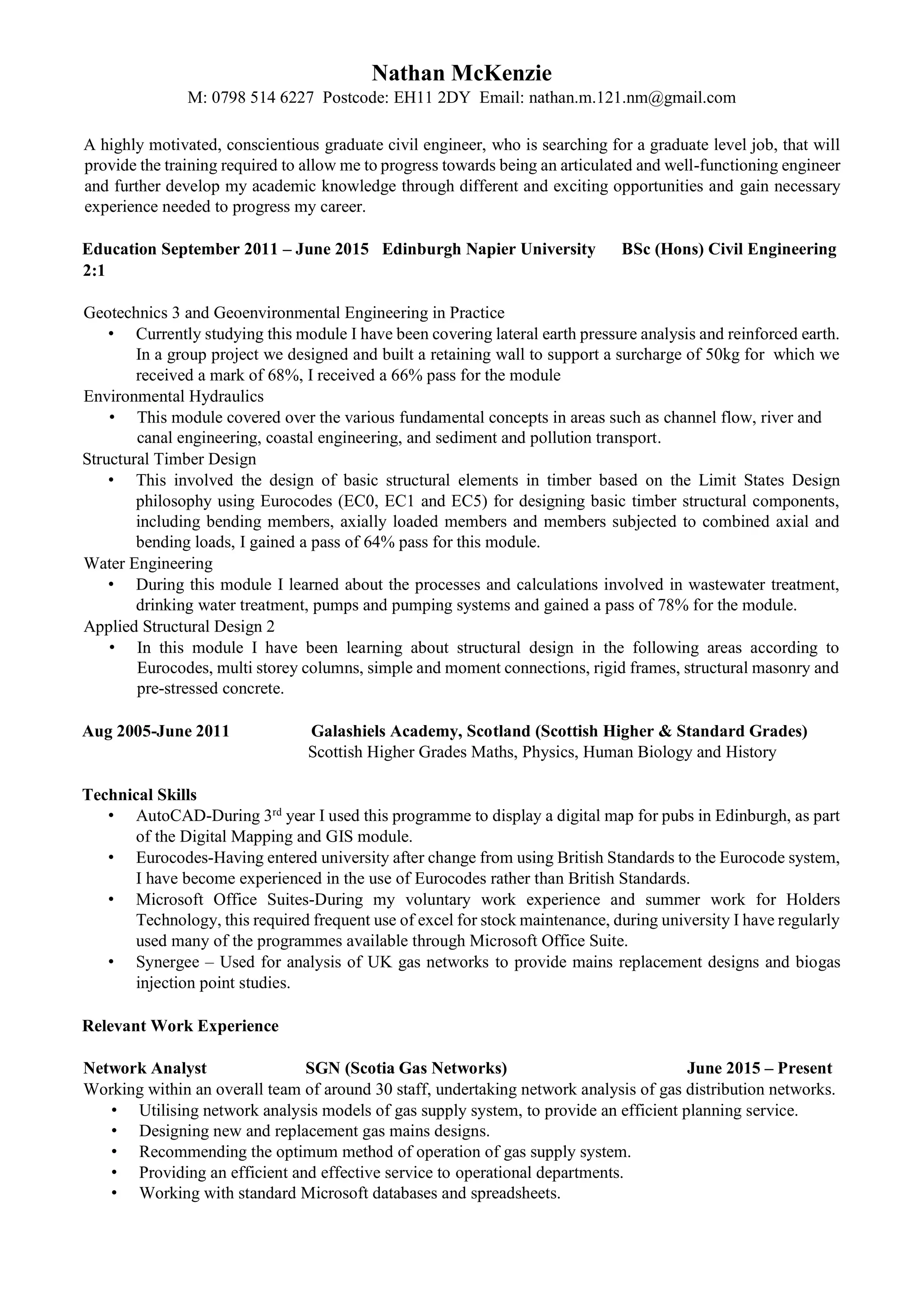 Nathan Mckenzie CV | PDF
