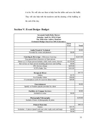 Event Planning Project | DOCX