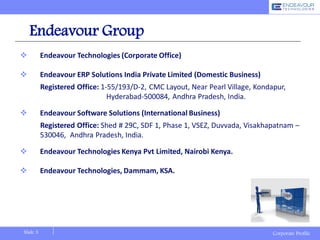 Endeavour-Corporate Profile | PPT