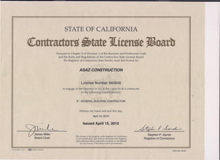 General Contractor License(B- CA) | PDF