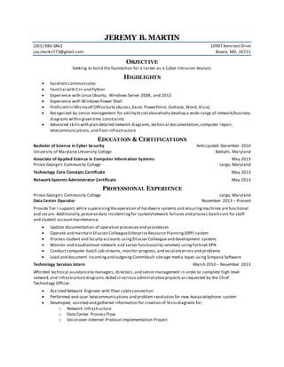 Jeremy Martin Resume | PDF