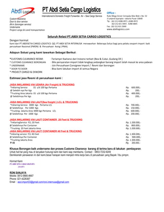 PENAWARAN IMPORT | DOC