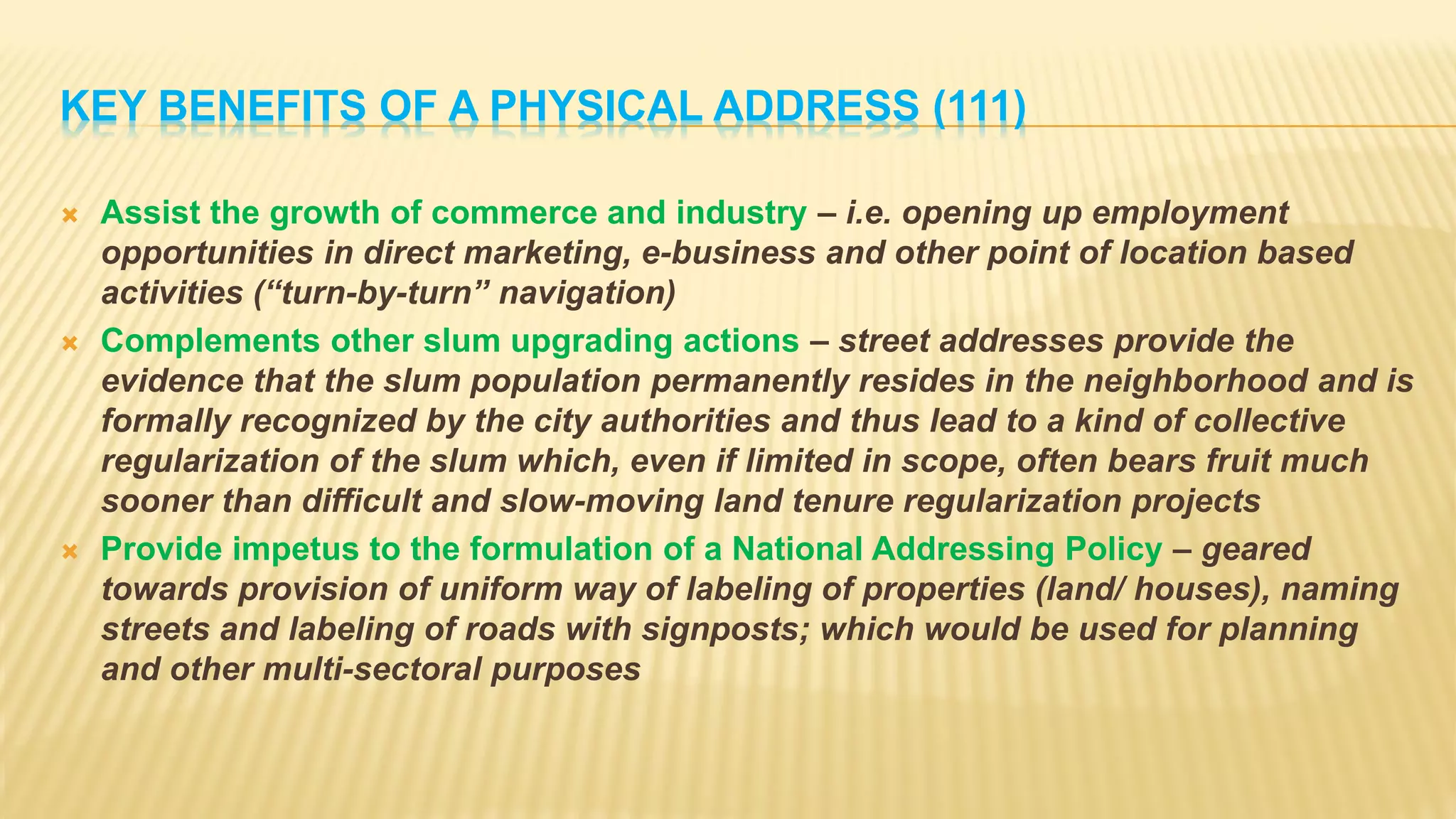 Establishment of a Physical Address System for Nairobi City County ...