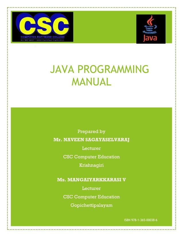 JavaProgrammingManual | PDF