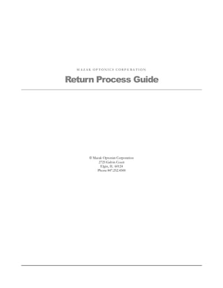 SOP of Return Process | DOCX