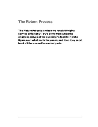 SOP of Return Process | PDF