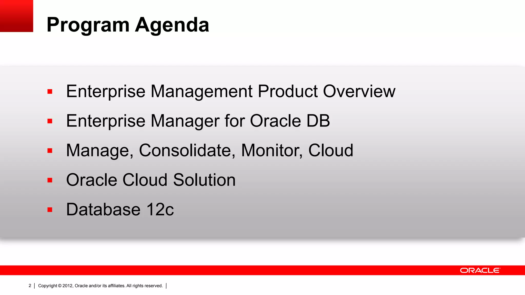 Oracle - Enterprise Manager 12c Overview | PDF