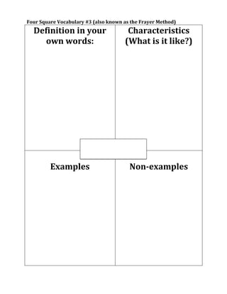 Four-Square-Vocabulary-Intervention | PDF | Educational Assessment ...