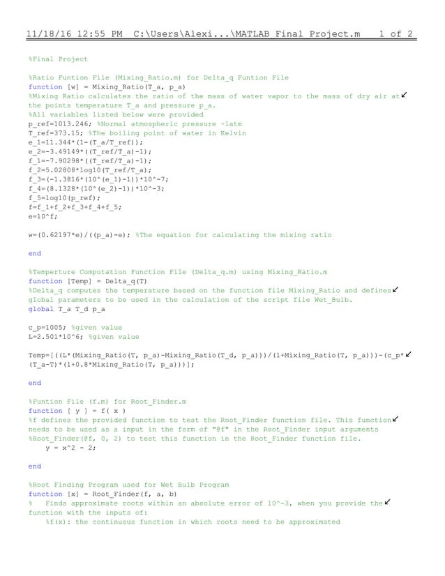 MATLAB Final Project | PDF