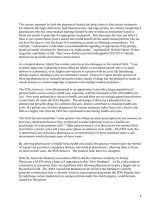 Pharmacist Prescription Drug Extension_Citations_edited_2015_05_07 | PDF