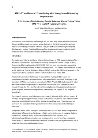 ITAS Report Wilks_Fleeton_Wilson 3_11_15 | PDF