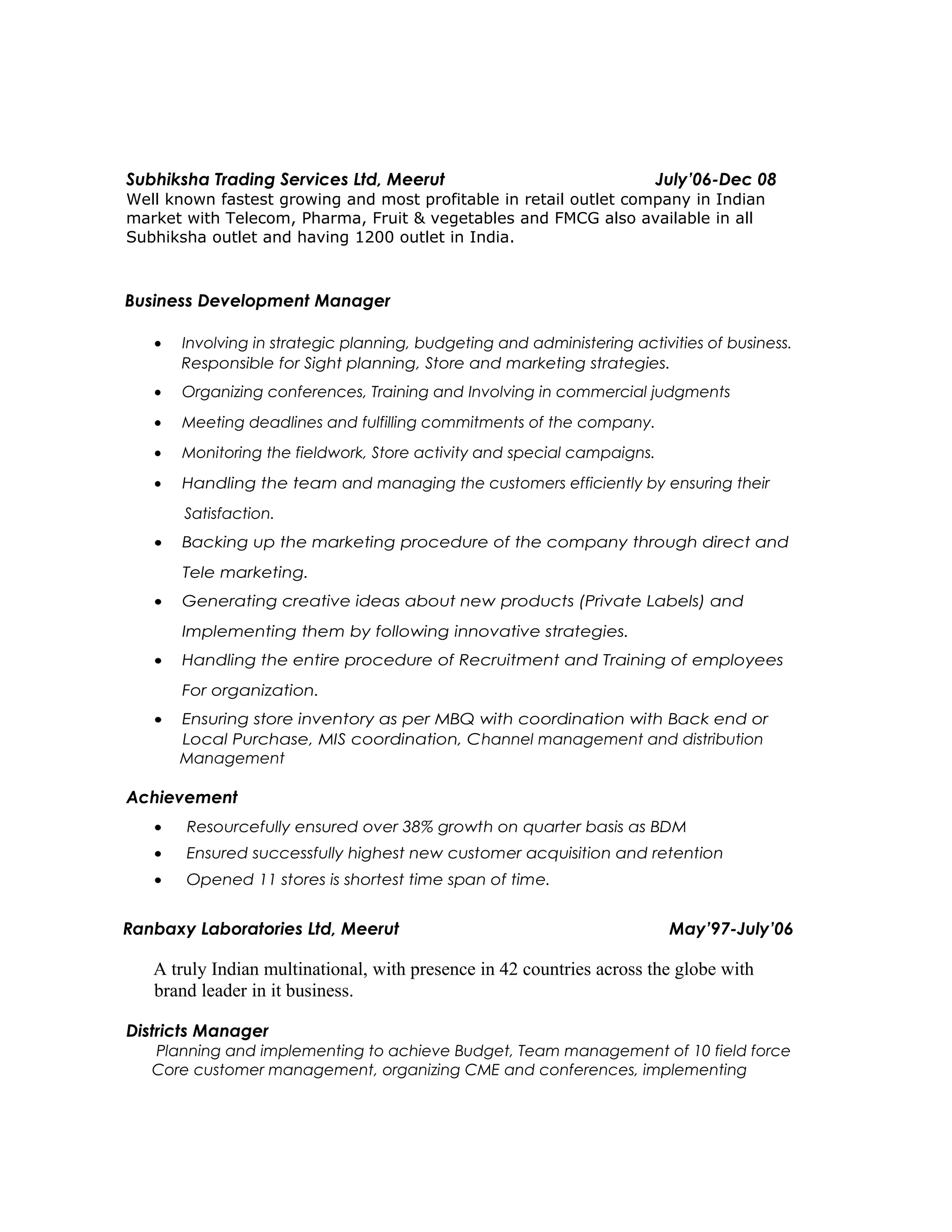 Mukesh Chawla Resume | DOC