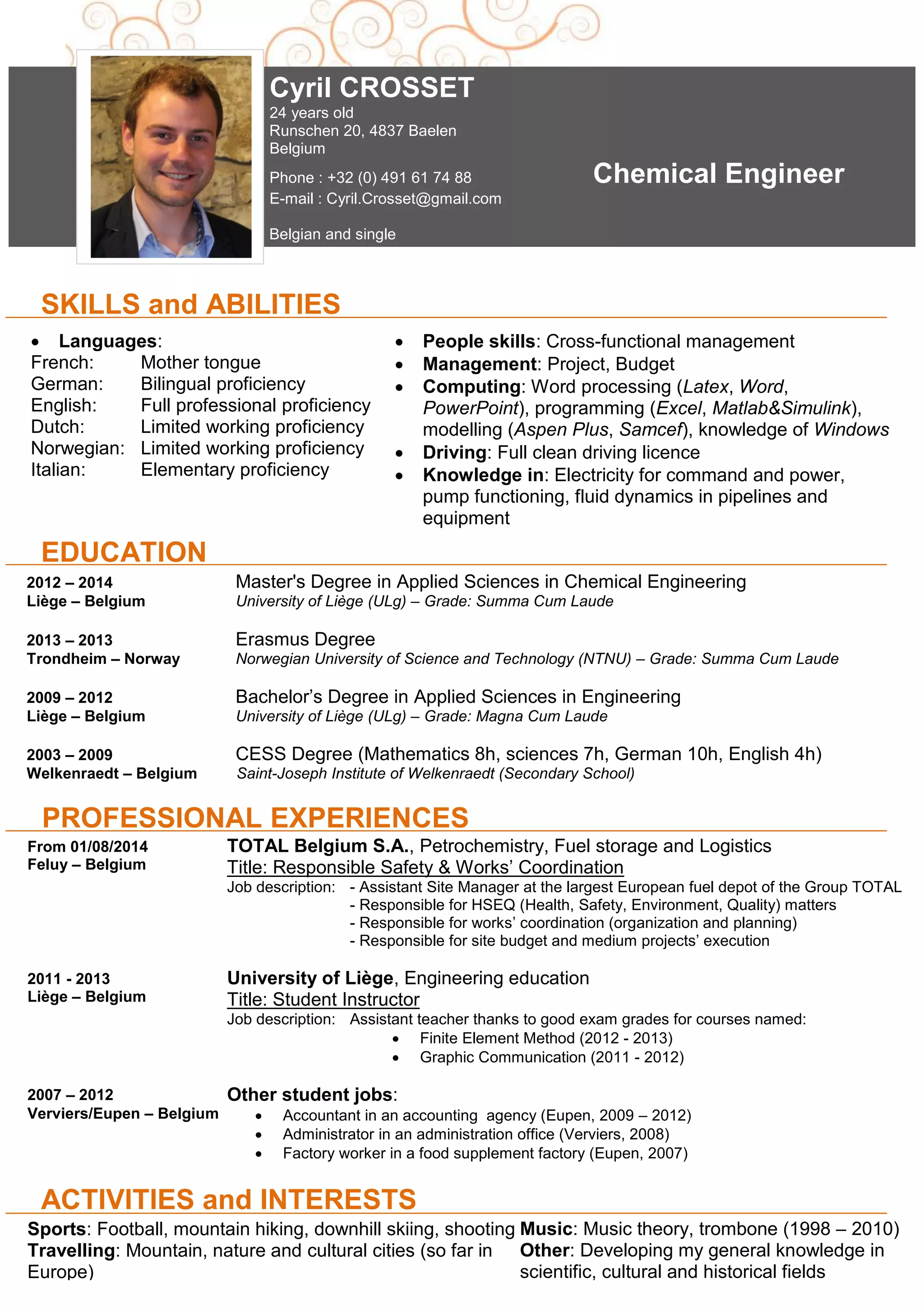 CV CROSSET Cyril | PDF | Civil Engineering Industry | Industries