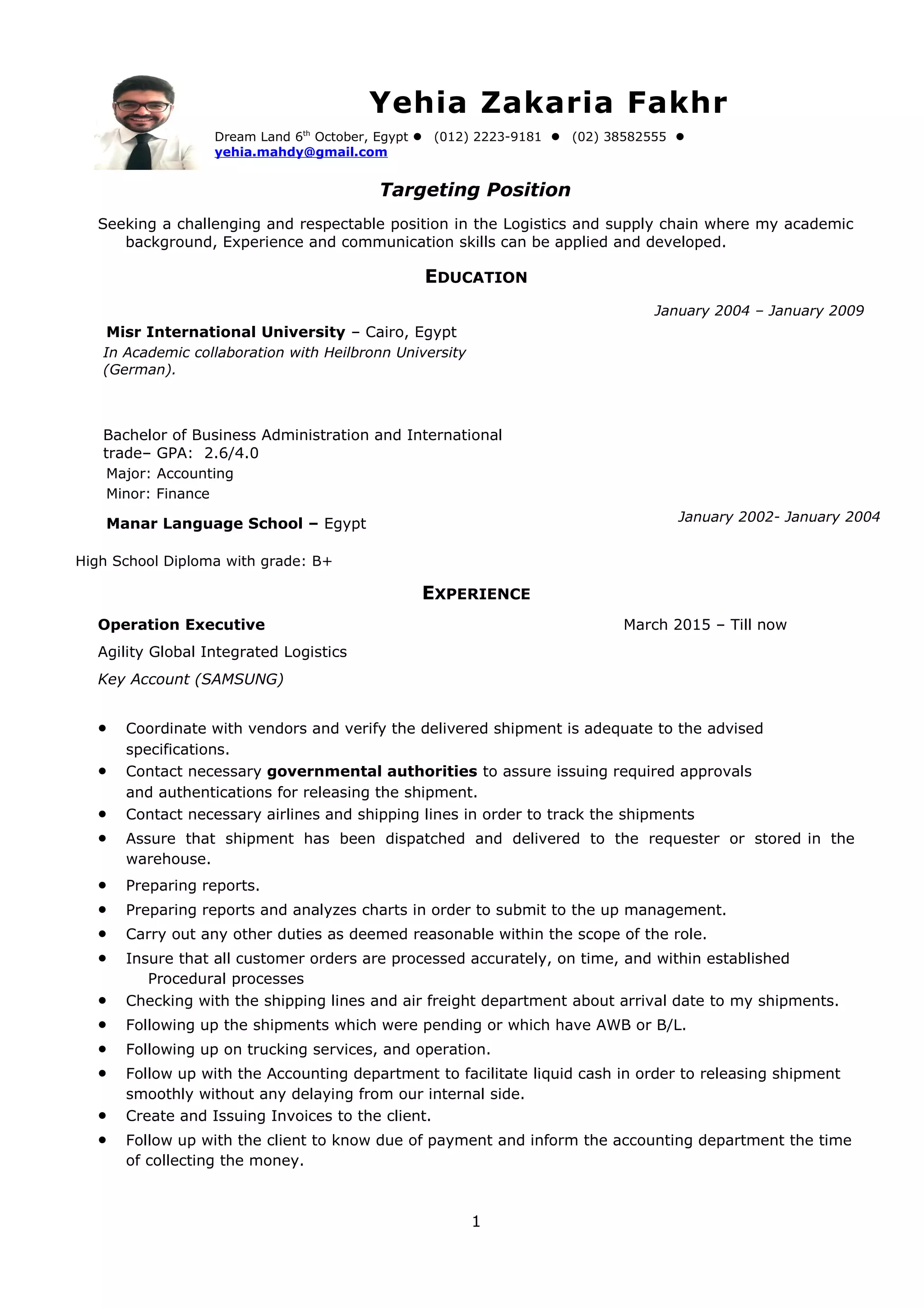 Yehia Zakaria Fakhr Mahady. 01092015 | PDF