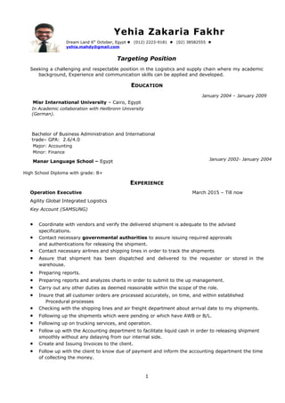 Yehia Zakaria Fakhr Mahady. 01092015 | PDF