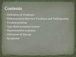Bacterial virulence and Plant disease | PPTX