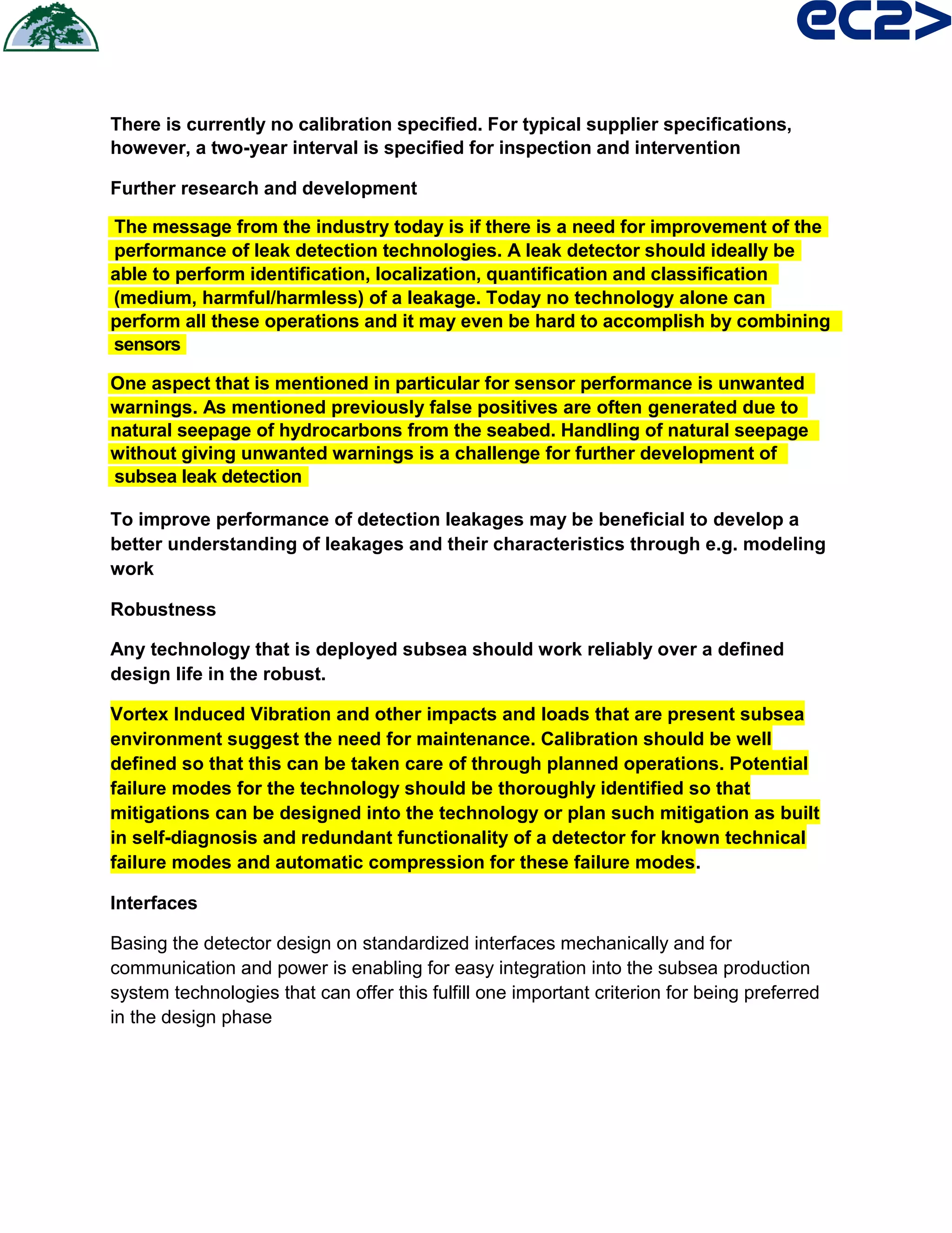 Subsea leak detection systems | PDF