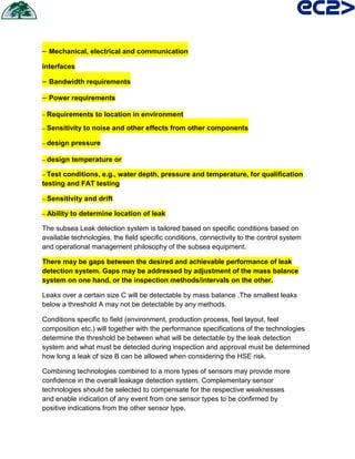 Subsea leak detection systems | PDF