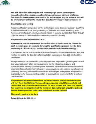 Subsea leak detection systems | PDF