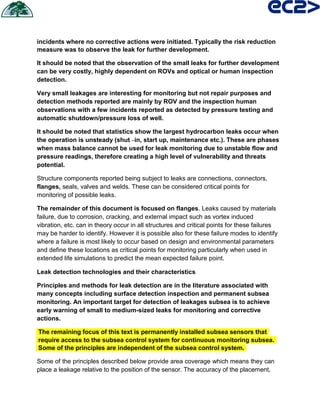 Subsea leak detection systems | PDF