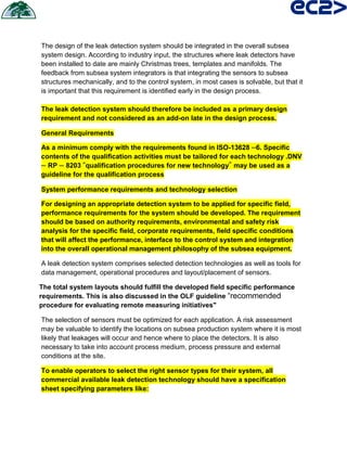 Subsea leak detection systems | PDF