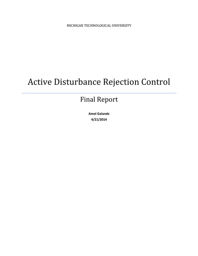 Active Disturbance Rejection Control | PDF | Automotive Industry ...