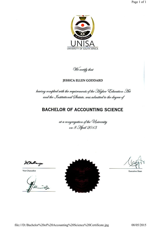Bachelor of Accounting Science | PDF