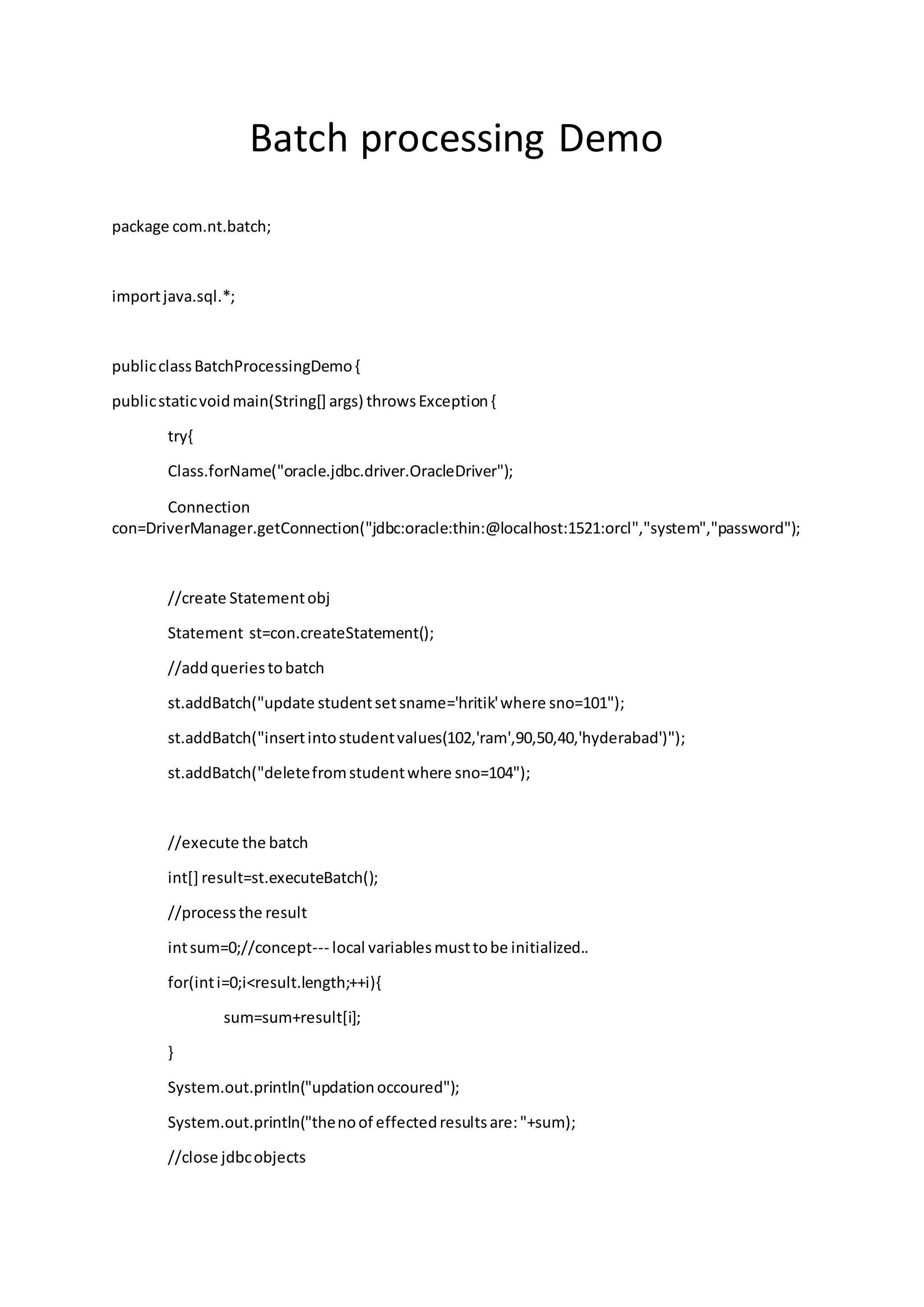 Batch processing Demo | PDF Batch processing Demo | PDF