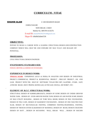 Shahid Alam(Resume for Structural) | RTF