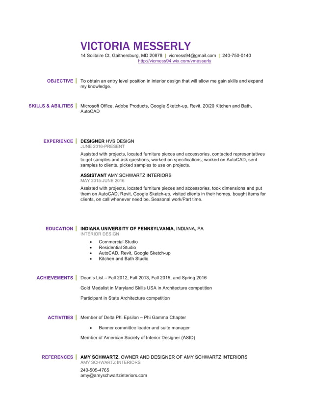 Messerly, Victoria - Resume | PDF