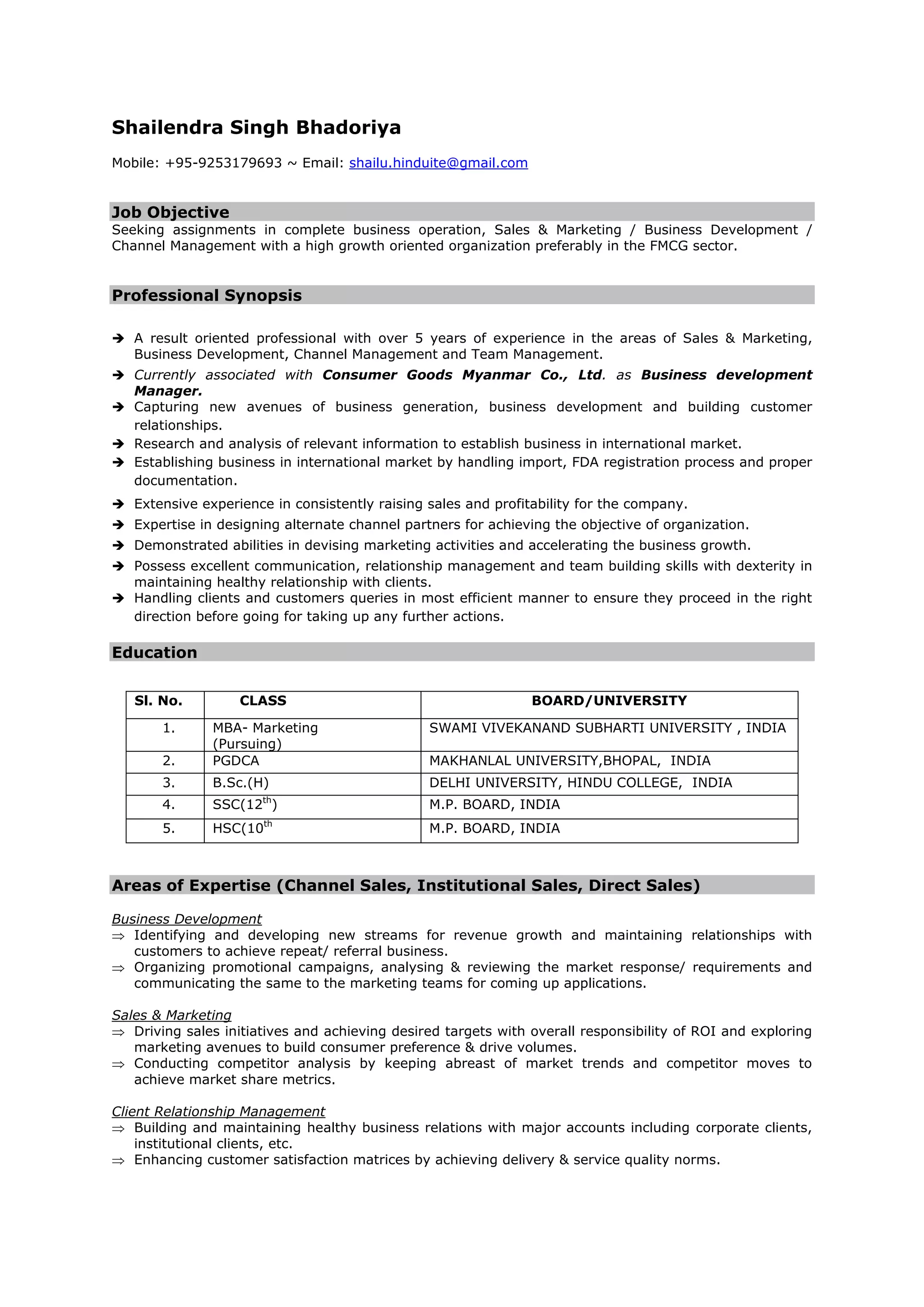 Shailendra_ CV1 | PDF