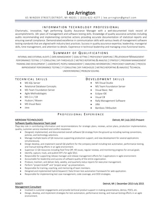 Lee Arrington CCC Resume #1 | PDF