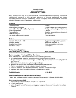 Jackie Sutherlin_Resume 2016 | DOCX | Information Services Industry ...