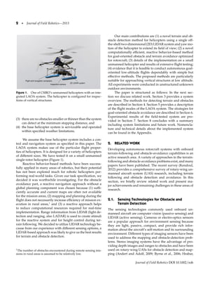 Dependable Low-altitude Obstacle Avoidance for Robotic Helicopters Operating in Rural Areas | PDF