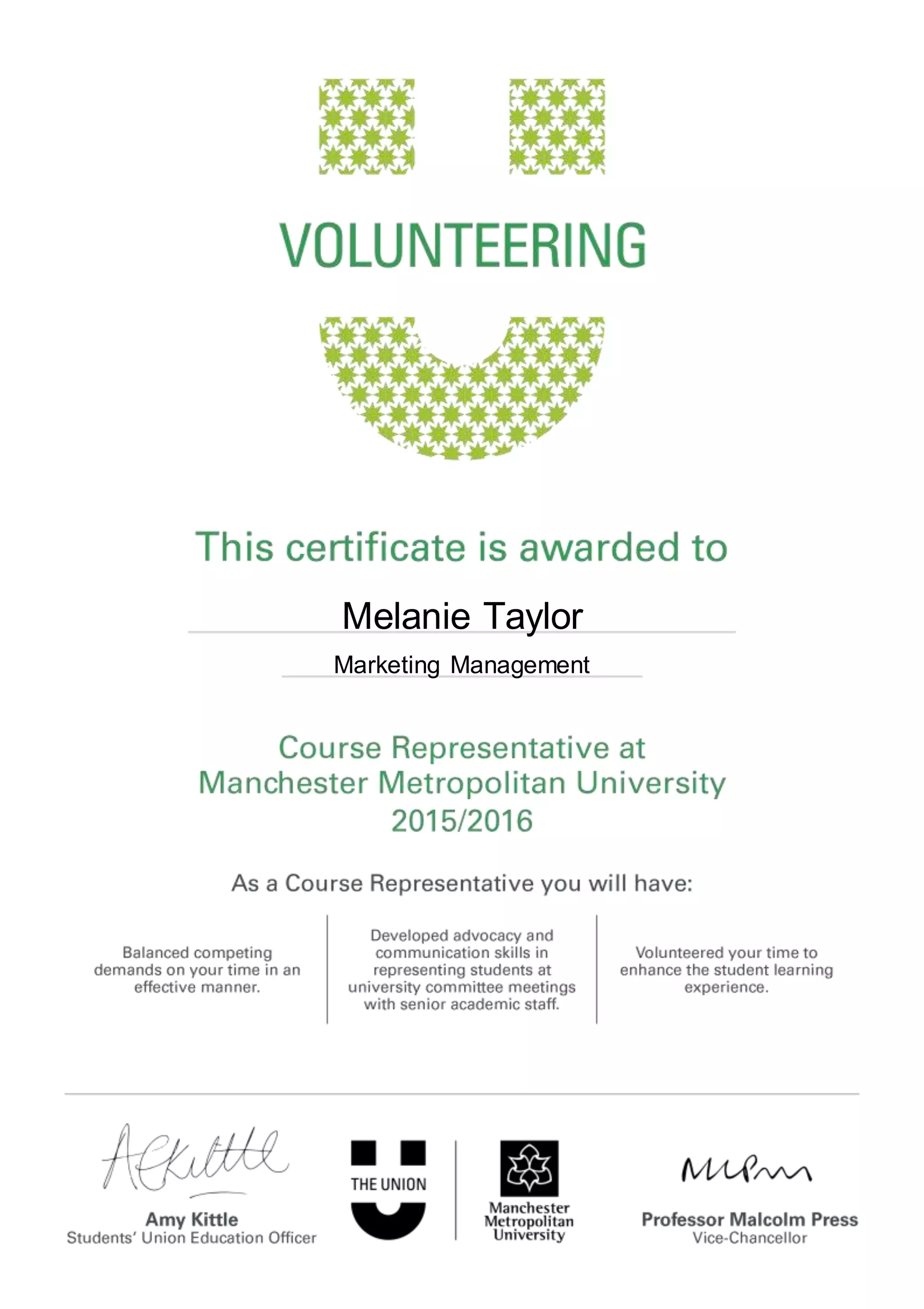 Course Rep Certificate | DOCX