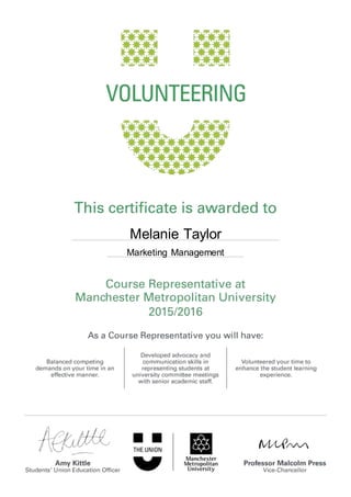 Course Rep Certificate | DOCX