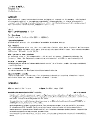 Dale E Shell Jr Resume | PDF