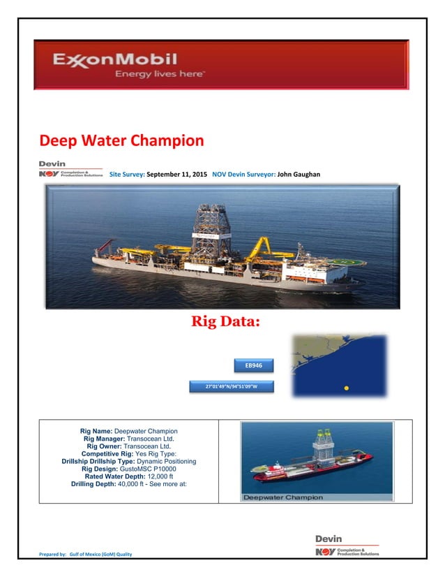 EXXON-Deepwater Champion EB946 | PDF