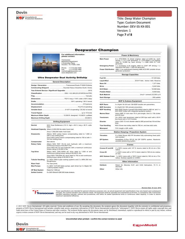 EXXON-Deepwater Champion EB946 | PDF