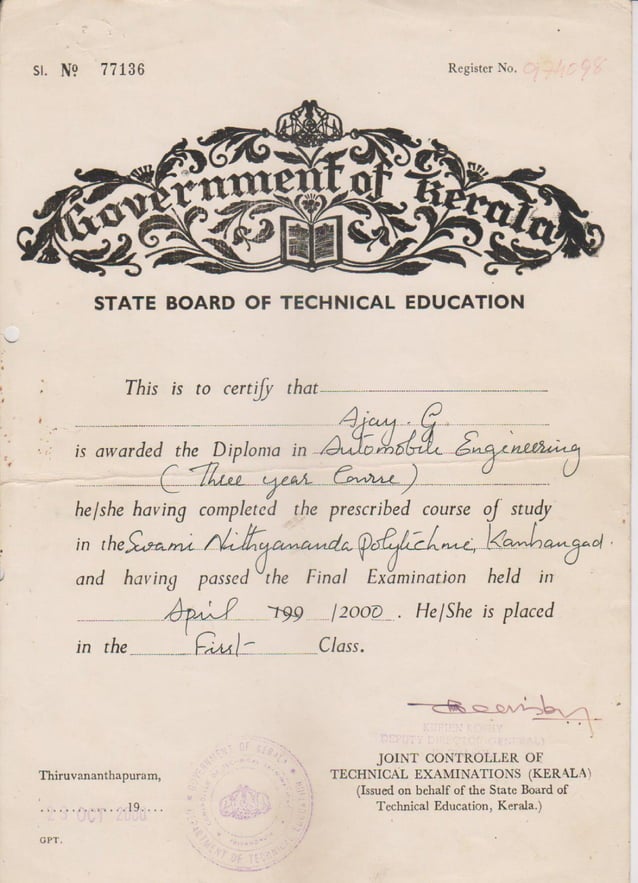 Diploma Certificate - Attested | PDF