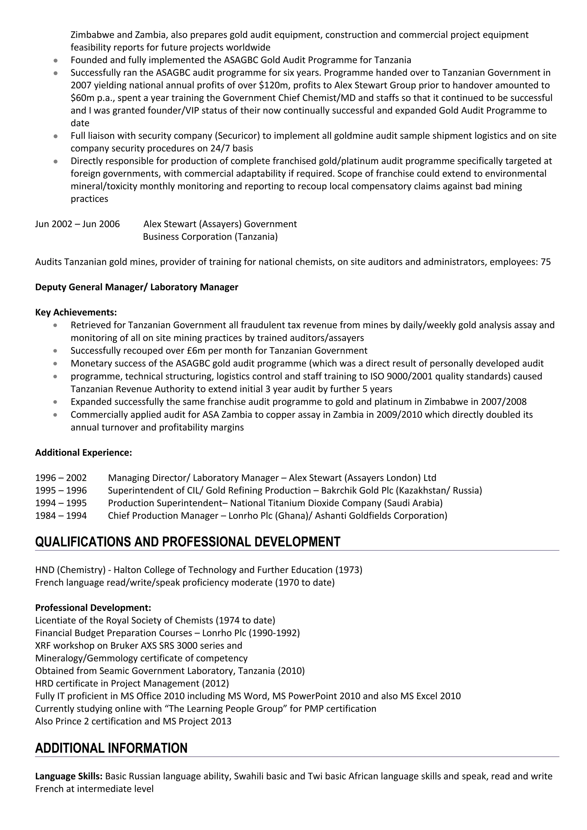 GEOFFREY TAYLOR CV new revised draft | DOC