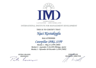 IMD Caterpillar SARL SIFP May-Dec 1999 | PDF