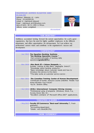 cv of mahomud ahmed23 | DOCX