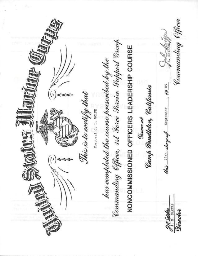 NCO Leadership Course 24Sep1985 | PDF