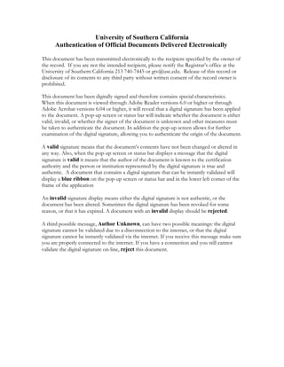 USC Transcript | PDF | Postgraduate Education | College Education