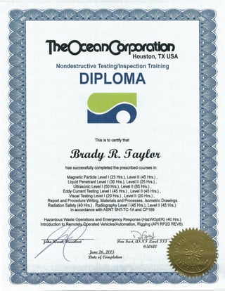 Ocean Corp Diploma | PDF