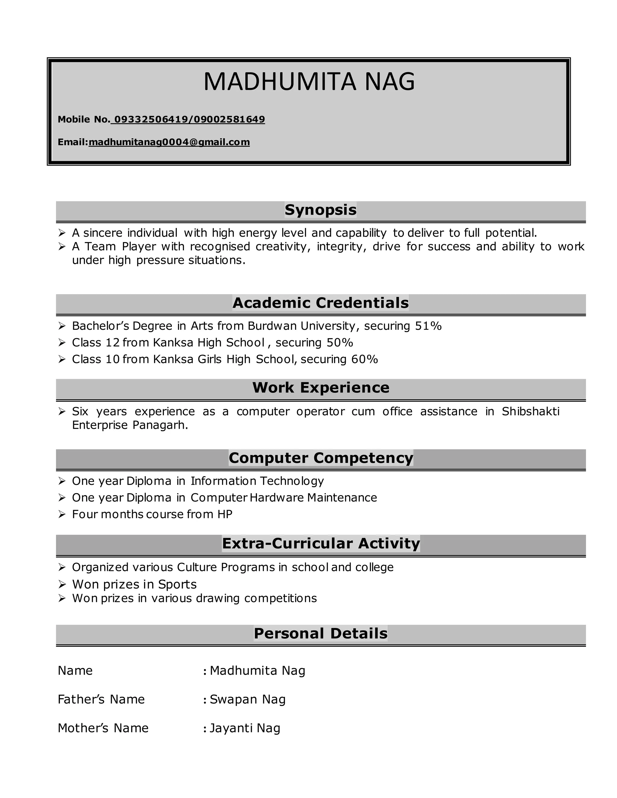 Madhumita Nag -CV 1 | DOCX